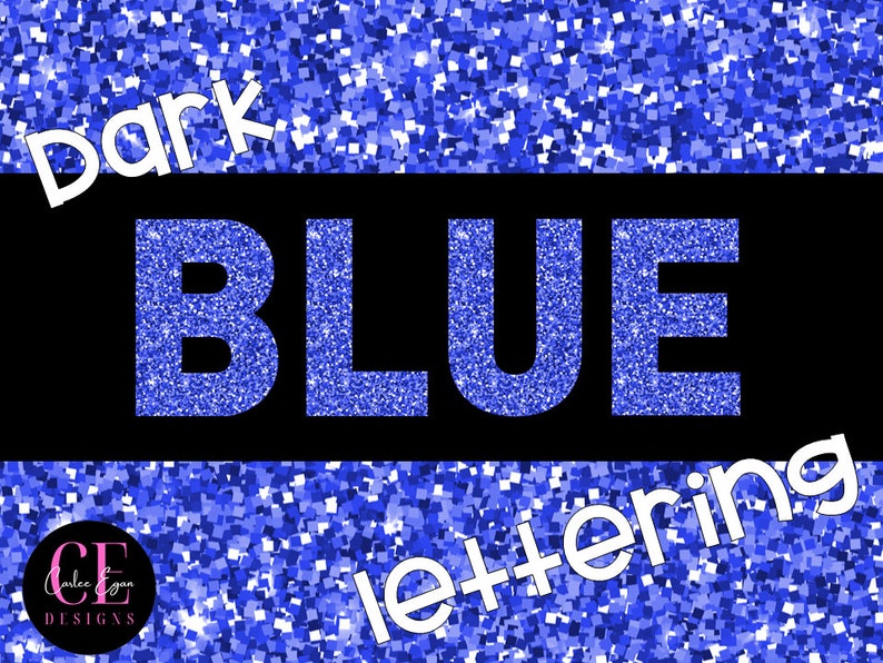 Dark Blue Glitter Letters and Numbers, Dark Blue Glitter Alphabet, Blue ...