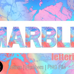 Marble Effect Letters and Numbers, Marble Effect Alphabet, Marble ...