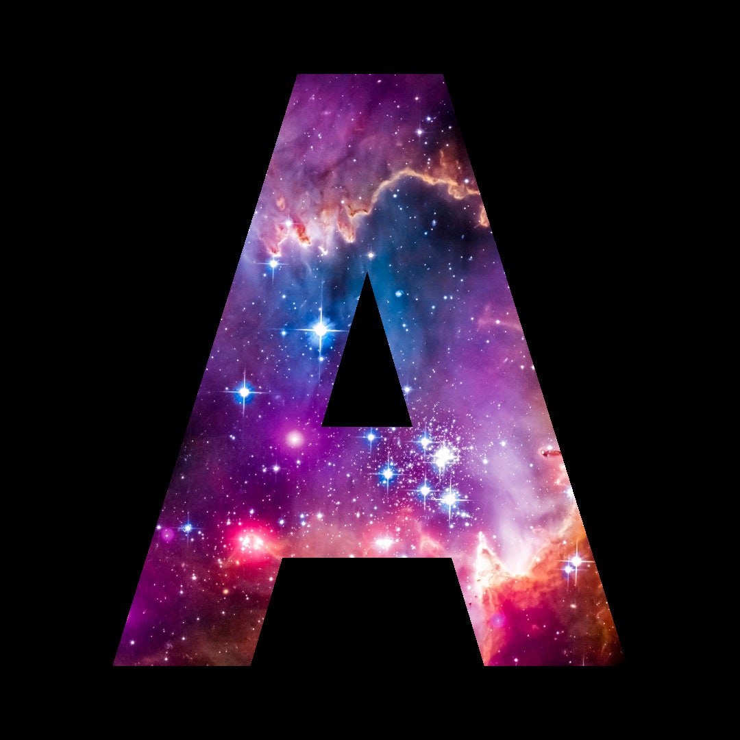 Galaxy Letters and Numbers, Galaxy Alphabet, Galaxy Digital Alphabet ...
