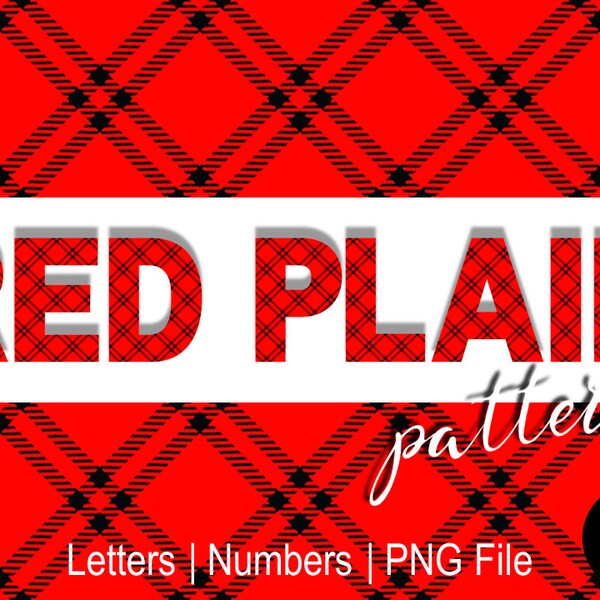 Red Plaid Alphabet - Etsy