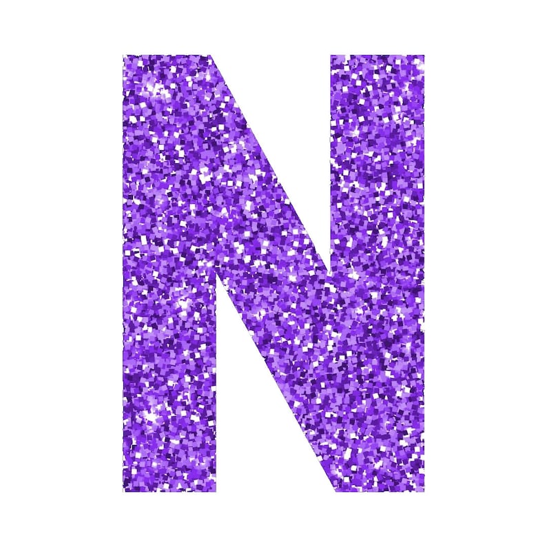 Purple Glitter Letters and Numbers Purple Glitter Alphabet | Etsy