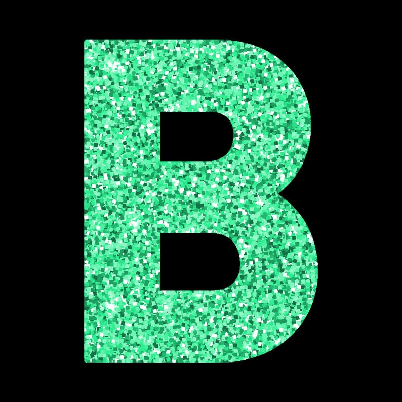 Green Glitter Letters and Numbers, Green Glitter Alphabet, Green ...