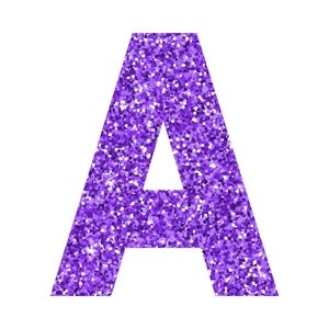 Purple Glitter Letters and Numbers, Purple Glitter Alphabet, Purple ...