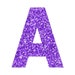 Purple Glitter Letters and Numbers, Purple Glitter Alphabet, Purple ...
