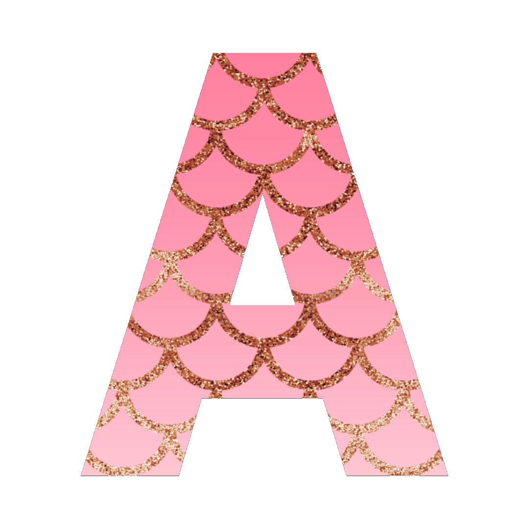 Magical Pink Mermaid Letters and Numbers Mermaid Alphabet - Etsy