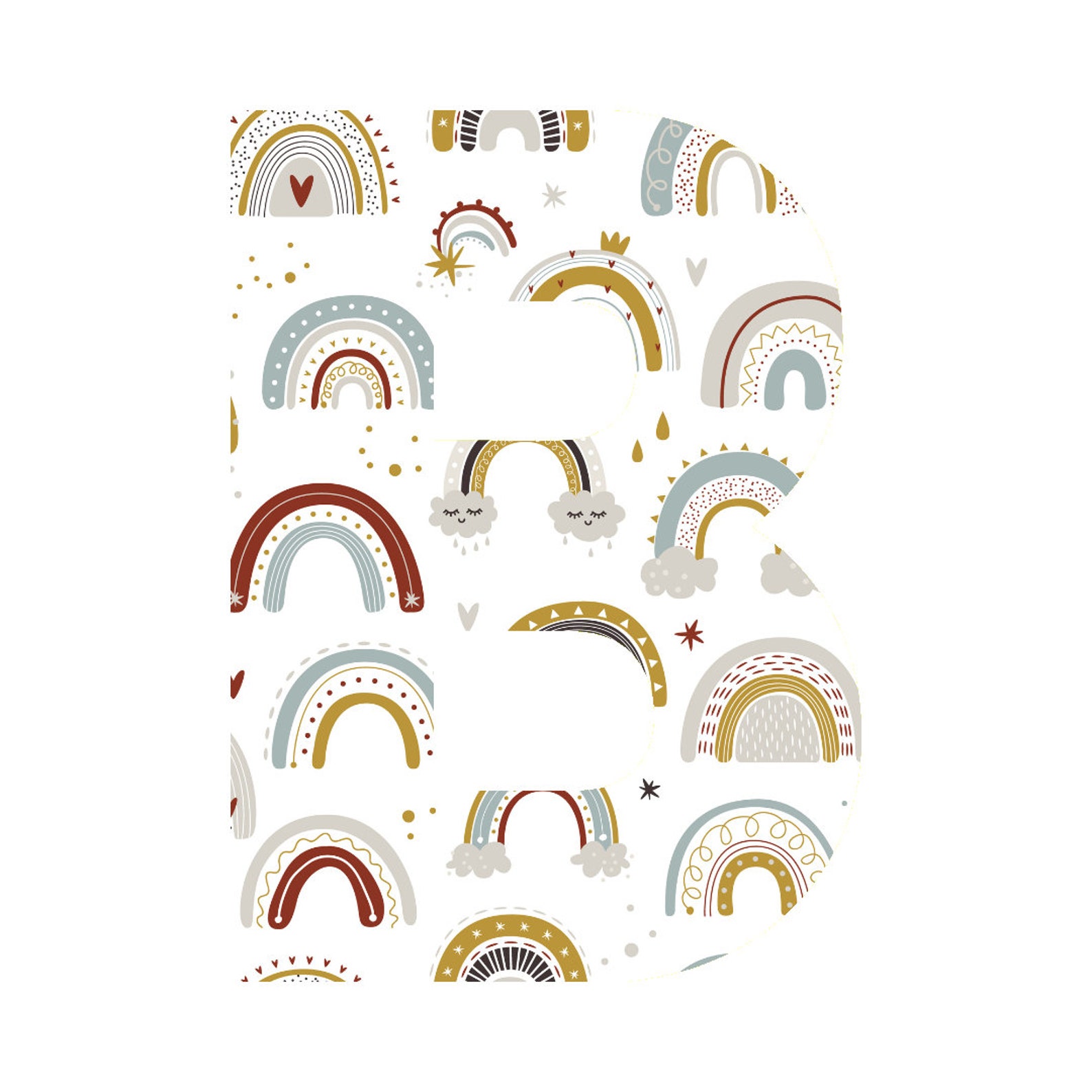 Boho Rainbows Letters and Numbers, Boho Rainbows Alphabet, Boho ...