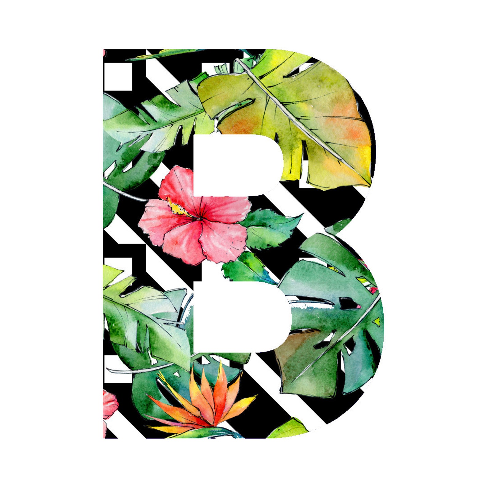 Tropical Letters and Numbers, Tropical Alphabet, Tropical Digital ...