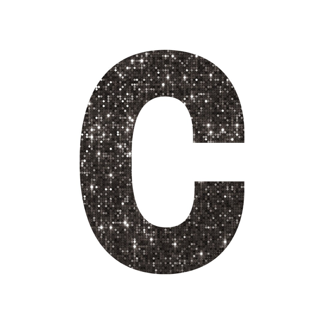 Black Sequins Letters & Numbers, Black Glitter Alphabet, Black Letters ...