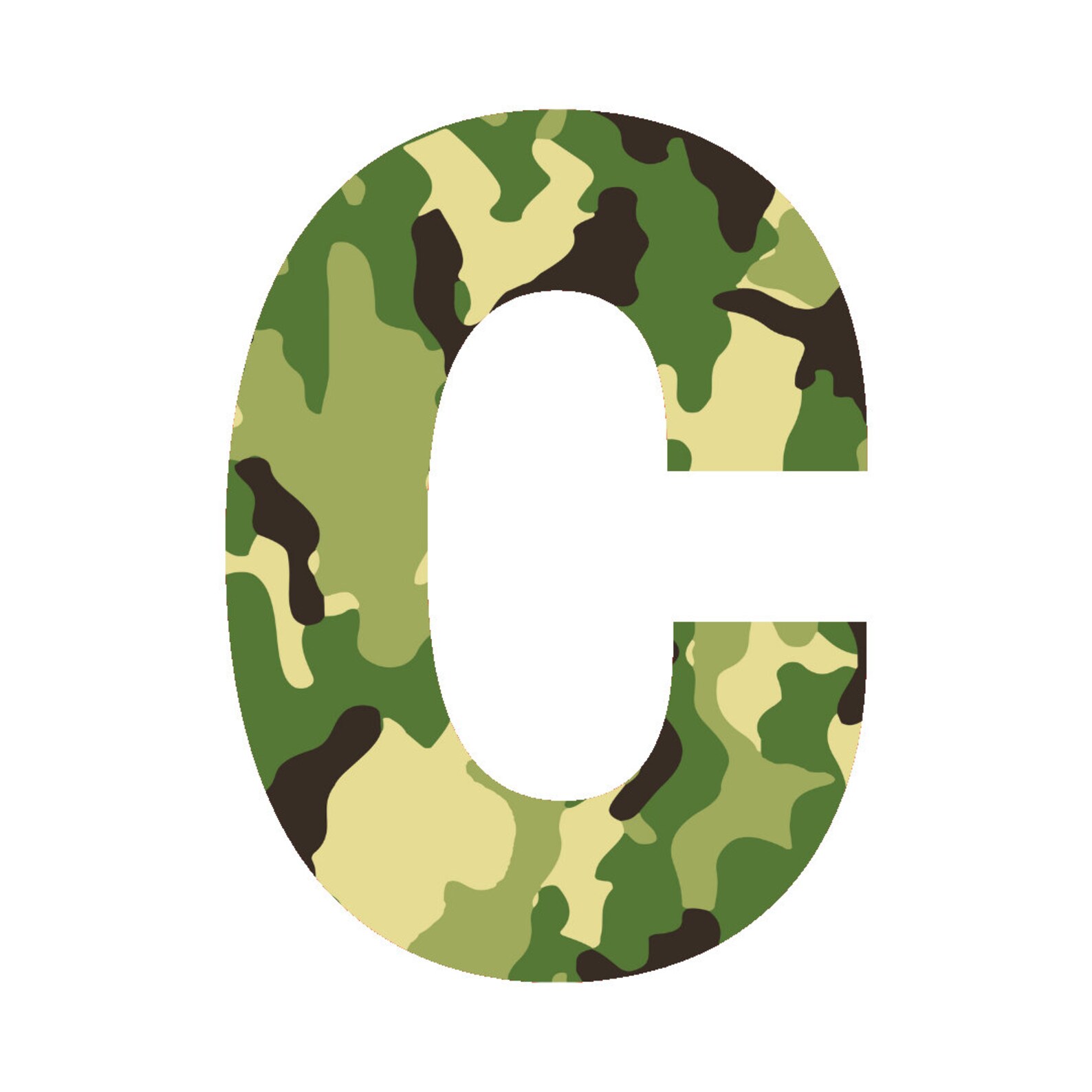 Army Green Camo Letters and Numbers, Green Camouflage Alphabet, Green ...