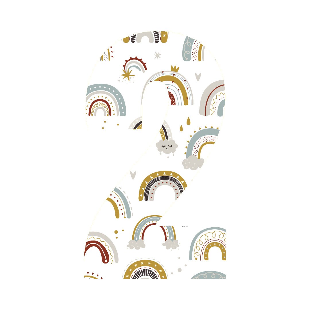 Boho Rainbows Letters and Numbers, Boho Rainbows Alphabet, Boho ...