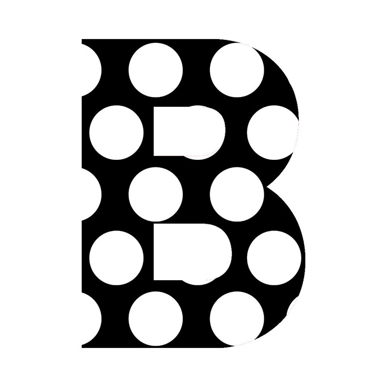 Large Black and White Polka Dot Letters and Numbers, Polka Dot Alphabet ...