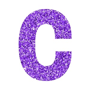 Purple Glitter Letters and Numbers, Purple Glitter Alphabet, Purple ...