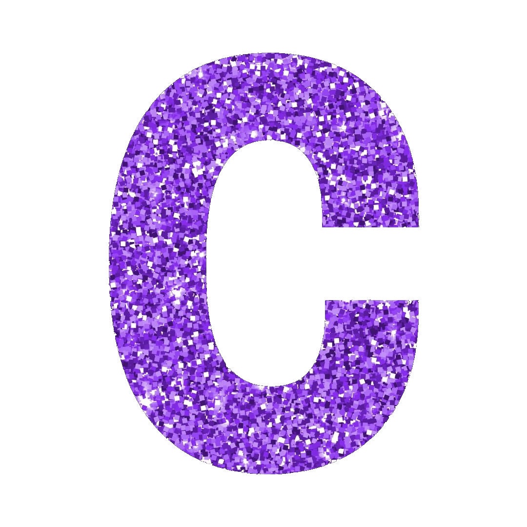 Purple Glitter Letters and Numbers, Purple Glitter Alphabet, Purple ...