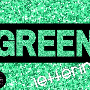 Green Glitter Letters and Numbers, Green Glitter Alphabet, Green ...