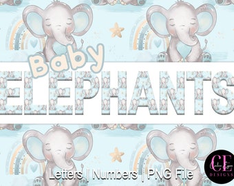 Elephant Baby Shower Alphabet - Etsy