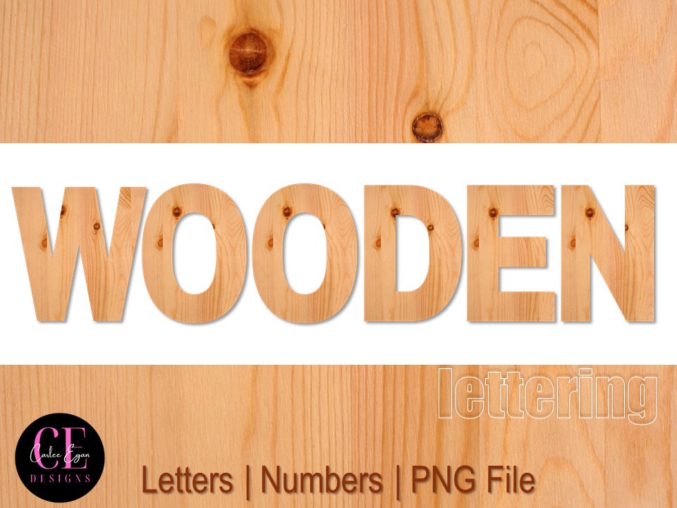 Wooden Look Letters and Numbers, Light Wood Alphabet, Oak Wood Letters ...