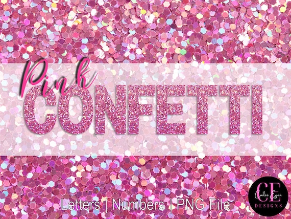 Pink Confetti Letters and Numbers Confetti Alphabet Pink - Etsy