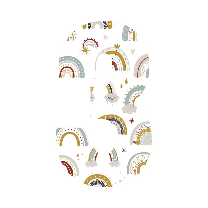 Boho Rainbows Letters and Numbers Boho Rainbows Alphabet - Etsy