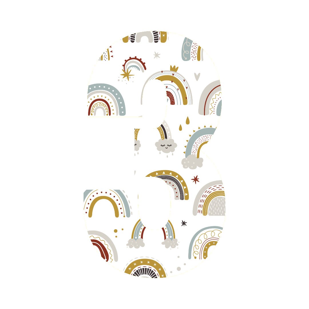 Boho Rainbows Letters and Numbers, Boho Rainbows Alphabet, Boho ...