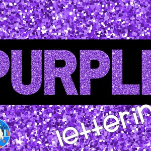Purple Glitter Letters and Numbers Purple Glitter Alphabet | Etsy