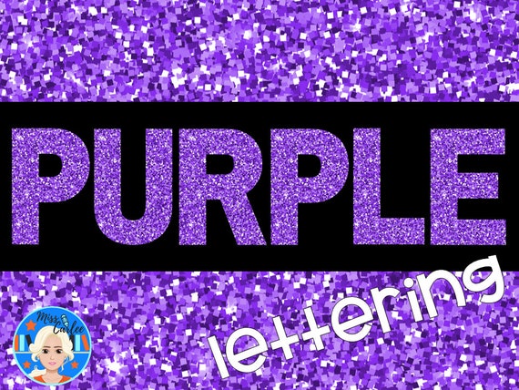 Purple Glitter Letters and Numbers Purple Glitter Alphabet | Etsy