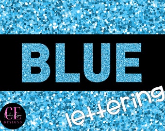 Blue Glitter Alphabet Blue Glitter Christmas Letters Ice - Etsy