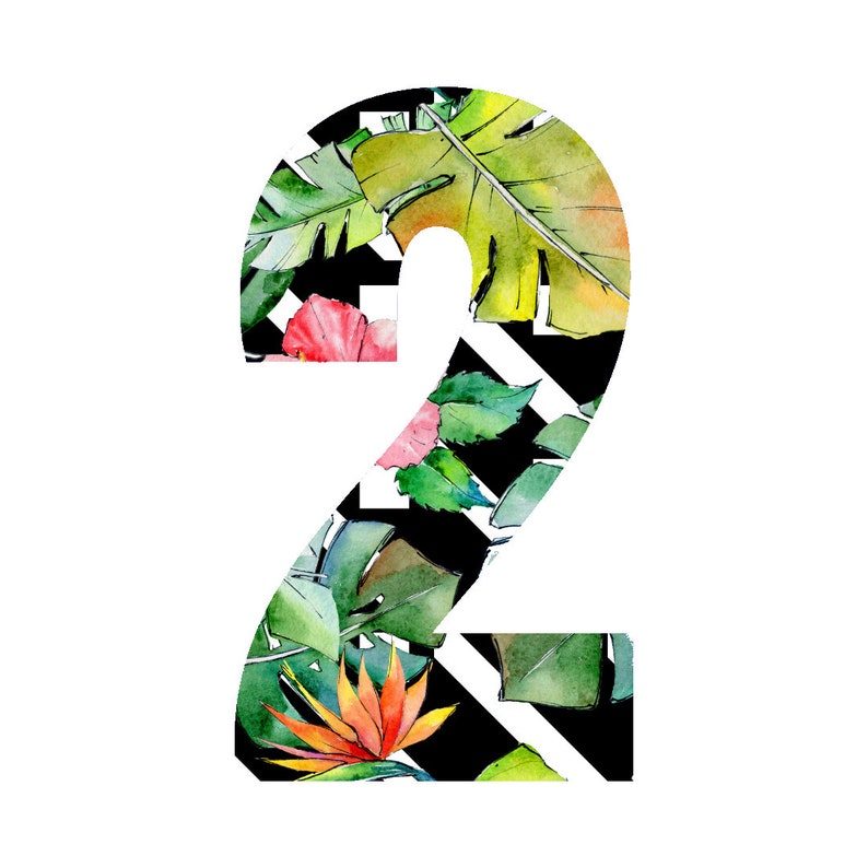 Tropical Letters and Numbers, Tropical Alphabet, Tropical Digital ...