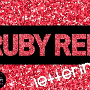 Ruby Red Glitter Letters and Numbers, Ruby Red Glitter Alphabet, Red ...