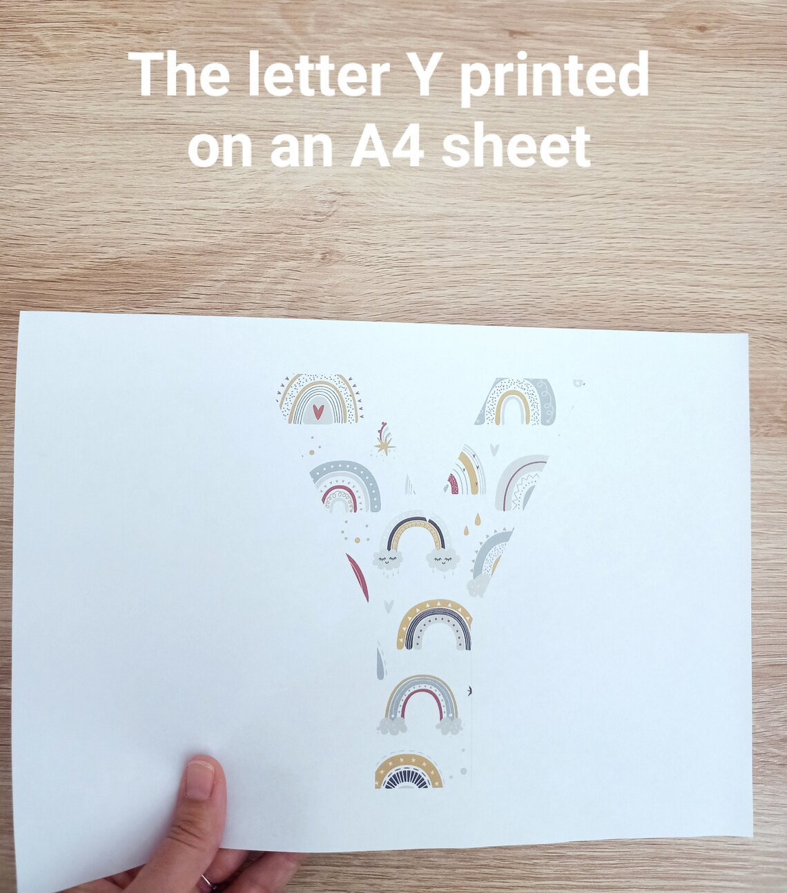 Boho Rainbows Letters and Numbers, Boho Rainbows Alphabet, Boho ...