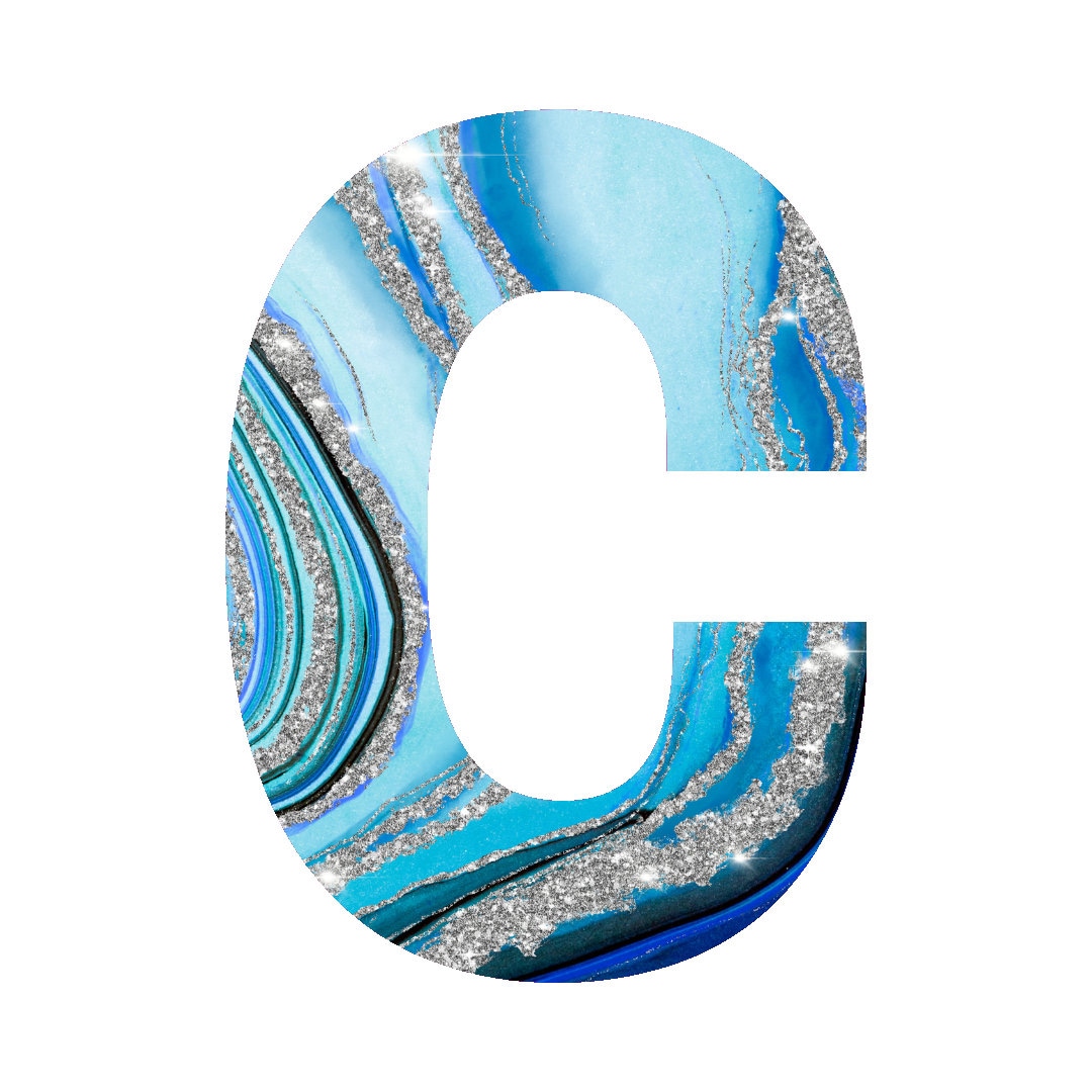 Blue Crystal Agate Letters and Numbers, Blue Crystal Agate Alphabet ...