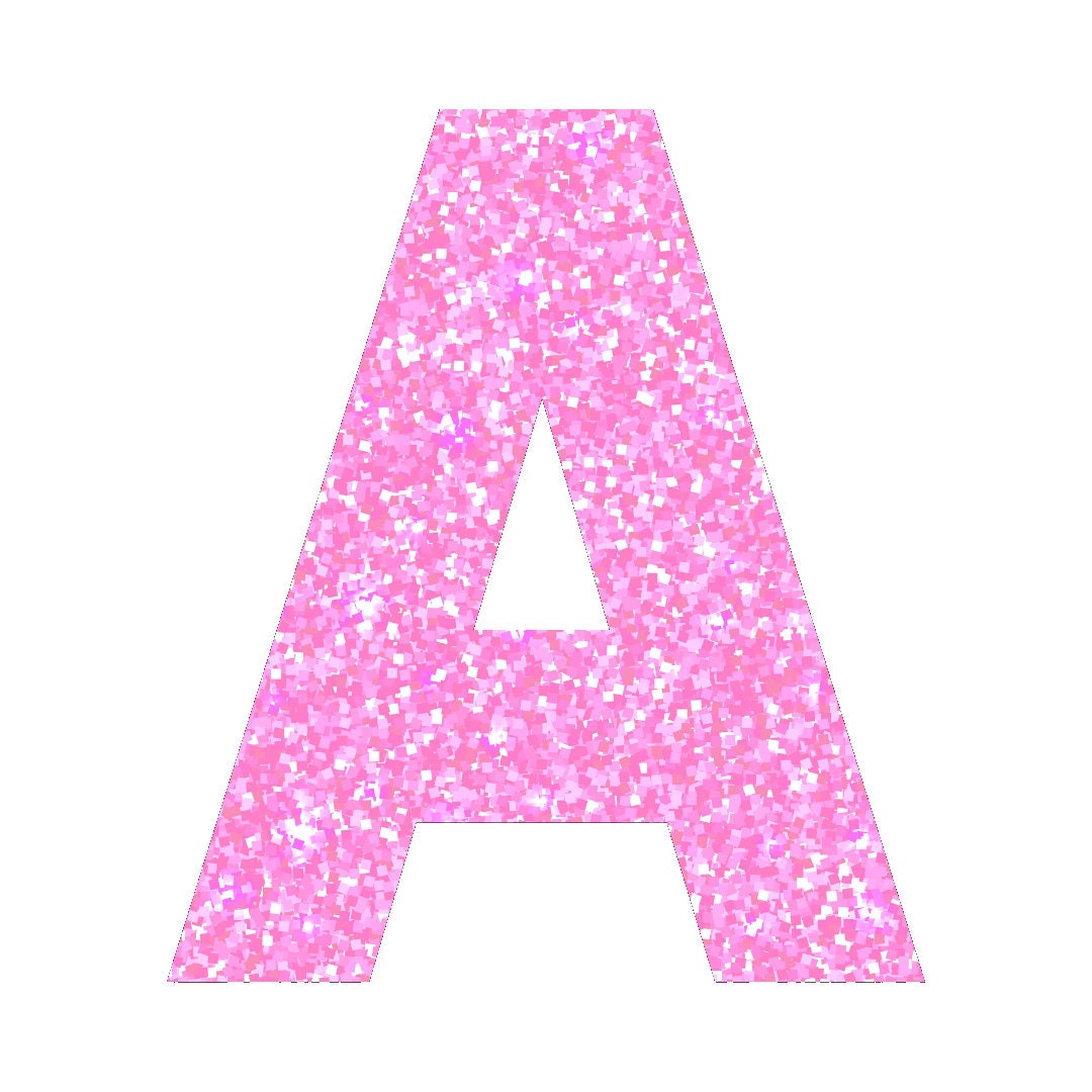Baby Pink Glitter Letters and Numbers, Baby Pink Alphabet, Baby Pink ...