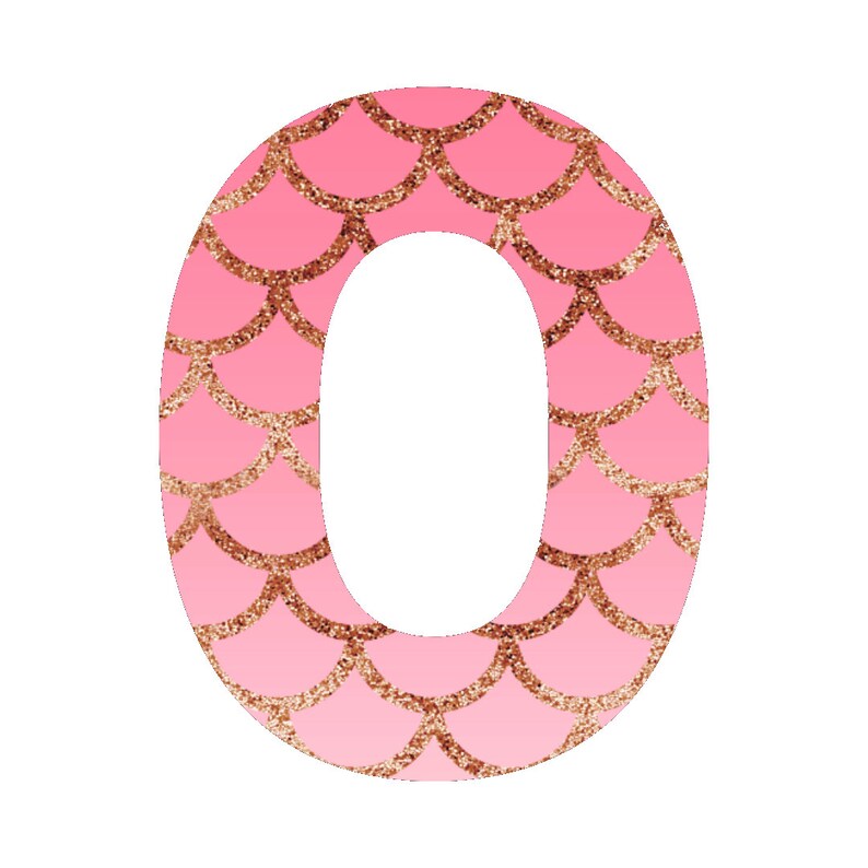 Magical Pink Mermaid Letters and Numbers PNG | Etsy