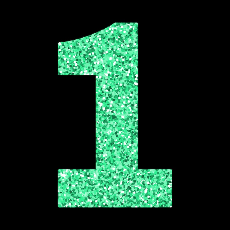 Green Glitter Letters and Numbers, Green Glitter Alphabet, Green ...