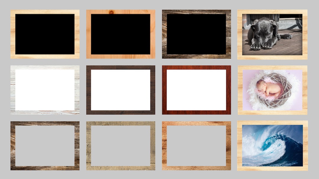 Wooden Frames, Wood-look Frames Clipart, Wood Frames Printable PNG ...