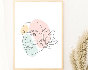 Abstract Woman Silhouette Printable Art, Downloadable Minimal Woman Wall Art, Modern Art Print ...