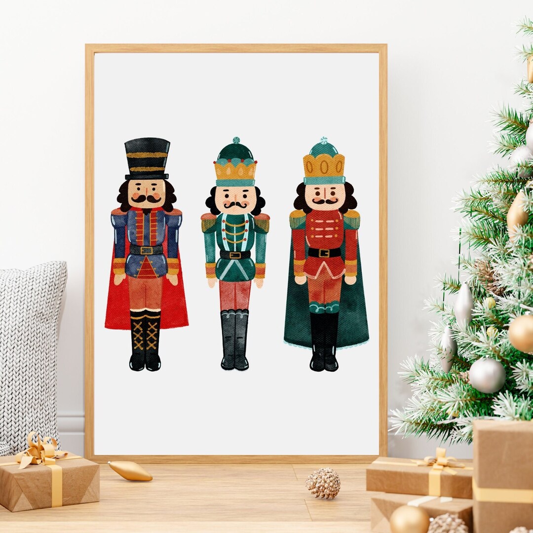 Nutcracker Christmas Print, Holiday Art Printable, Christmas Wall Art ...