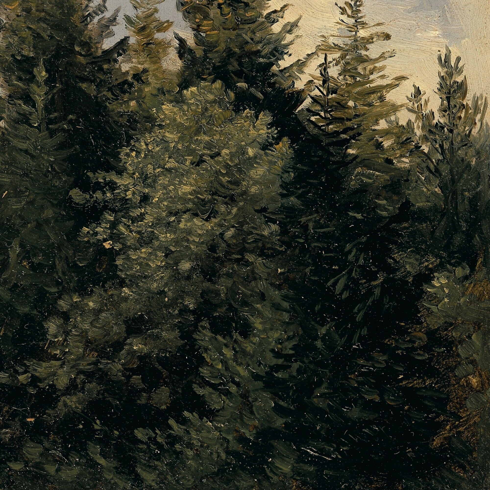 Vintage Forest Painting Rustic Tree Wall Decor Landscape Art - Etsy