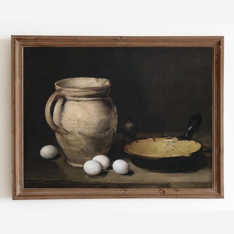 Kitchen Still Life Painting Vintage Rustic Kitchen Decor - Etsy