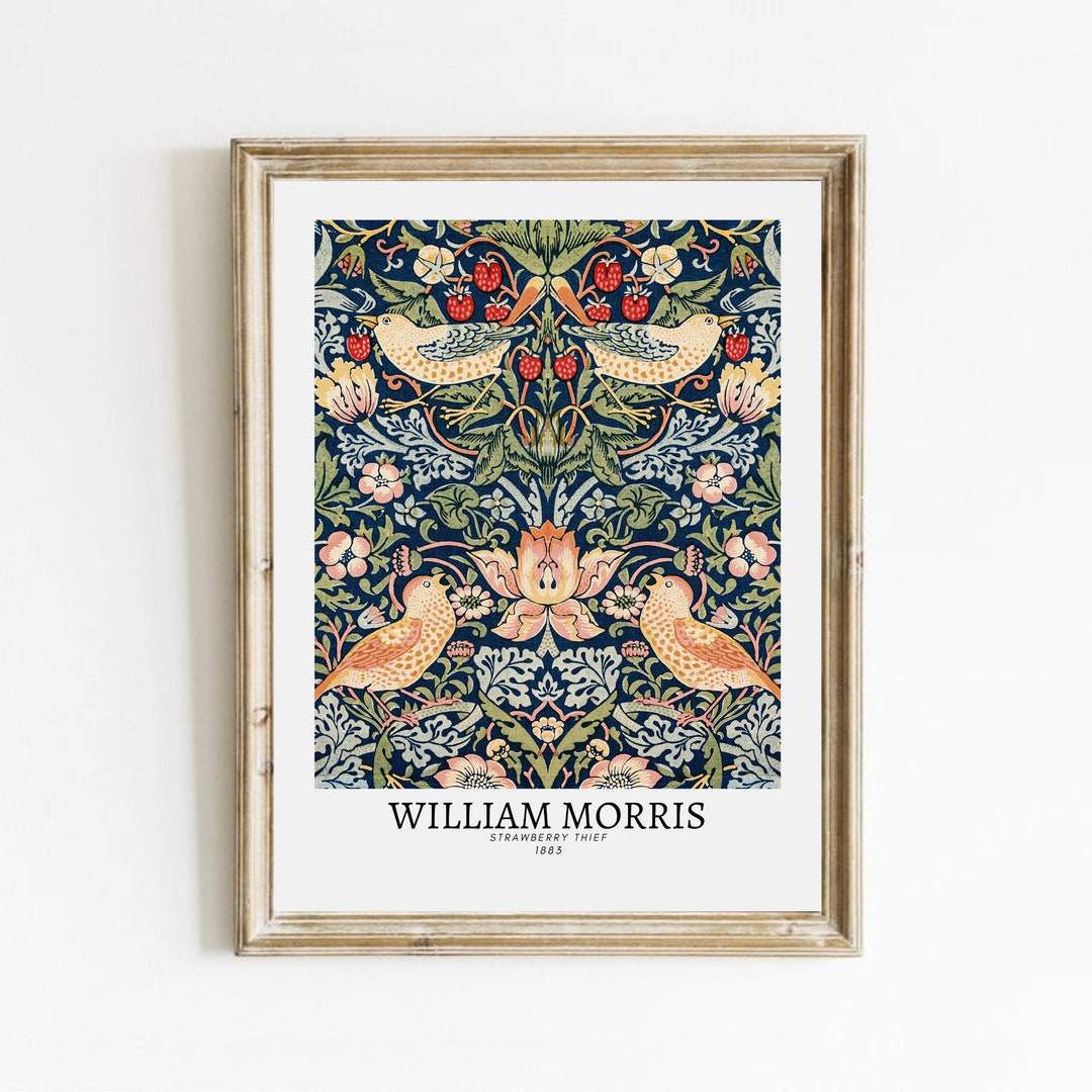 William Morris Strawberry Thief Print, Vintage Museum Exhibition Poster ...