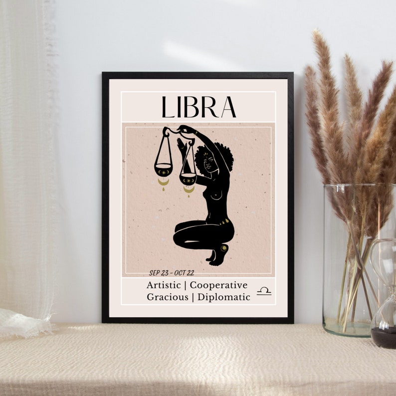 Libra Zodiac Art Print Astrology Poster Decor Horoscope - Etsy