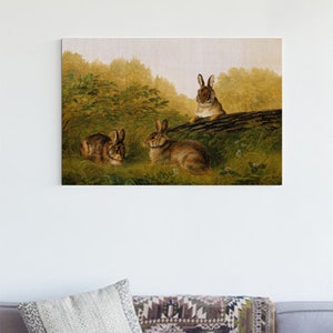 Rabbit Vintage Art Print, Animal Print, Nursery Wall Art, Bunny Rabbit ...