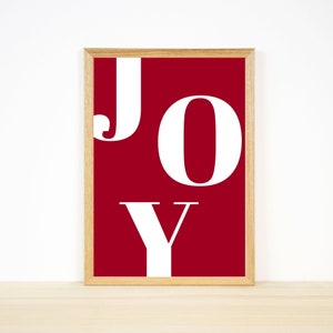 Joy Christmas Print, Christmas Wall Art, Christmas Artwork, Holiday ...