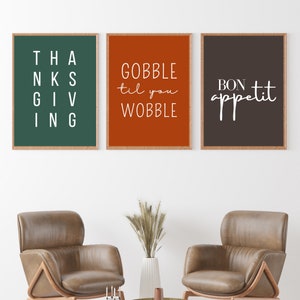 Thanksgiving Wall Art Printable, Thanksgiving Decor, Gallery Wall Art ...