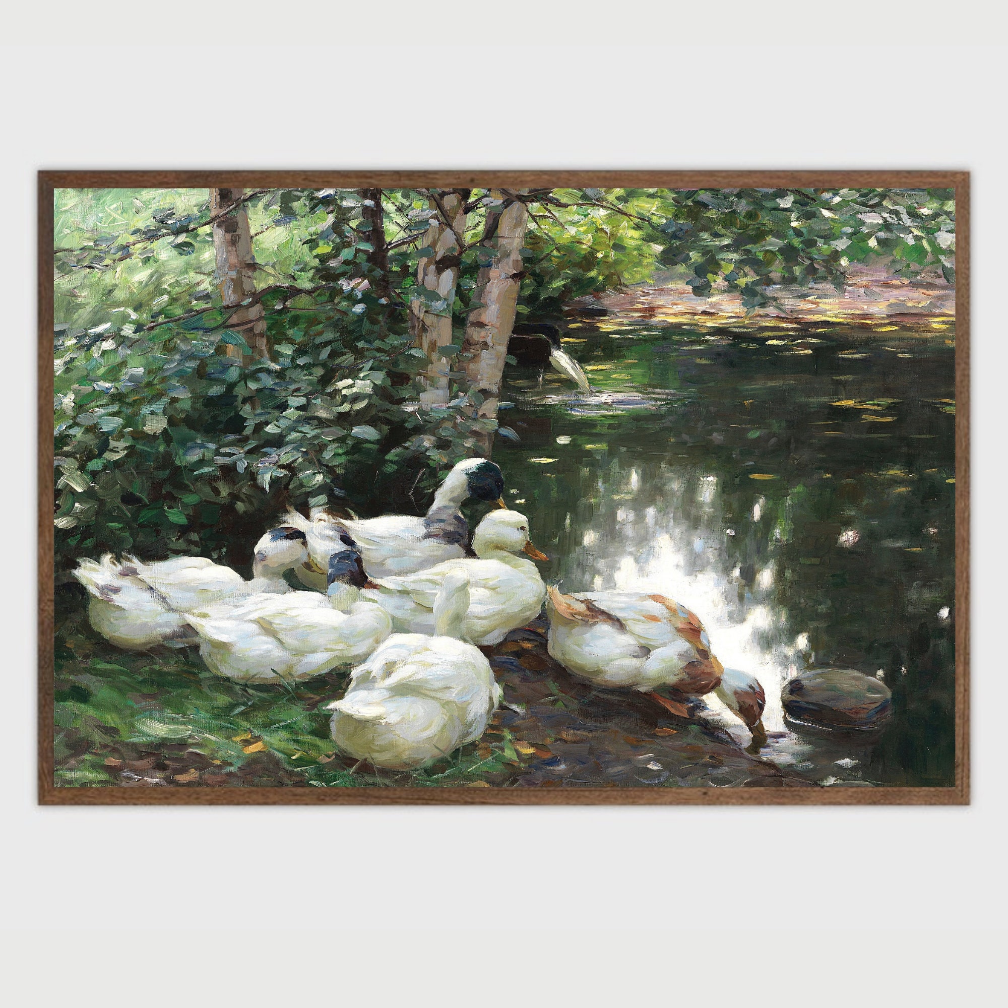 Vintage Duck Prints Spring Landscape Painting Nursery Decor - Etsy