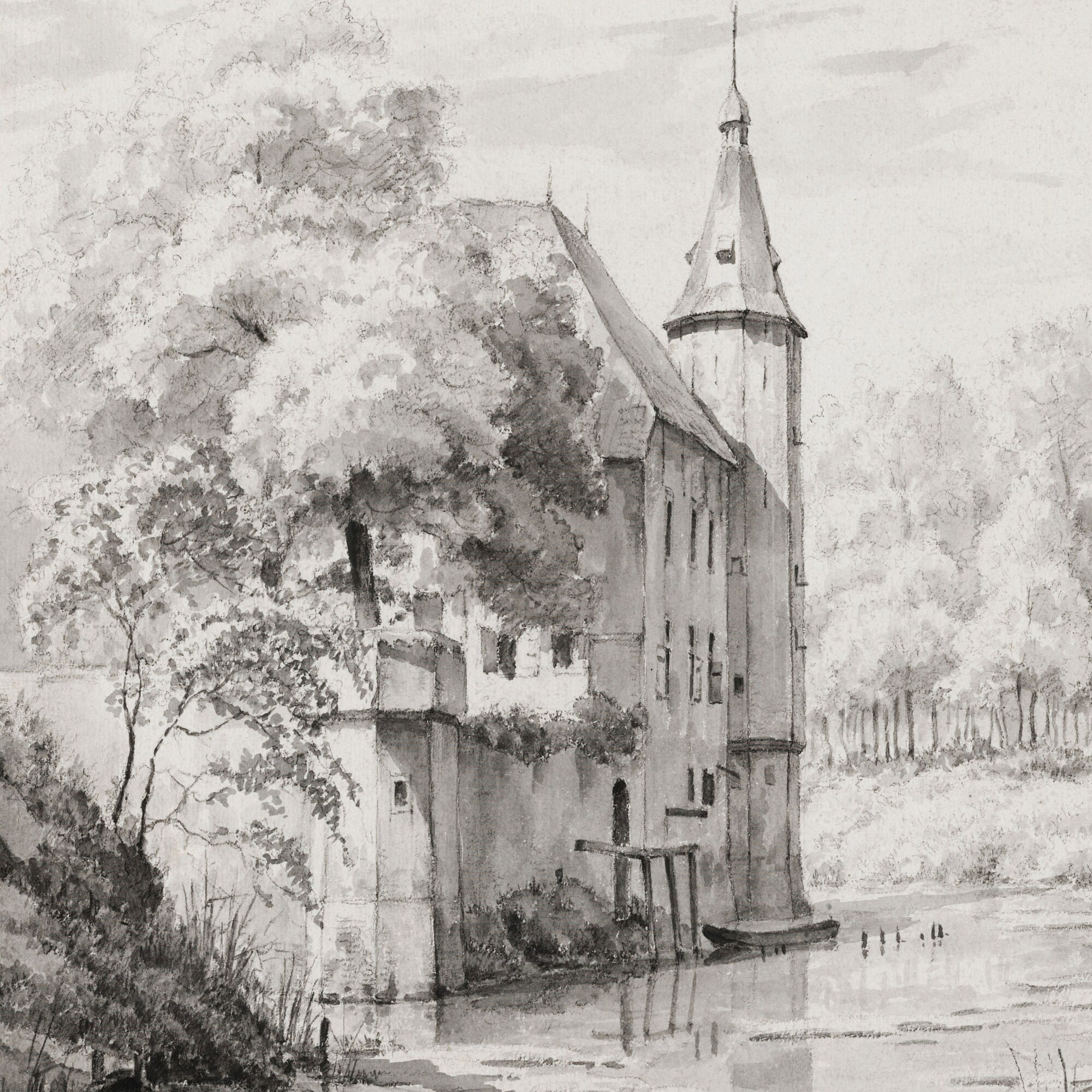 Castle Drawing Vintage Architecture Sketch Art Antique Art - Etsy