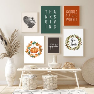 Thanksgiving Wall Art Printable, Thanksgiving Decor, Gallery Wall Art ...