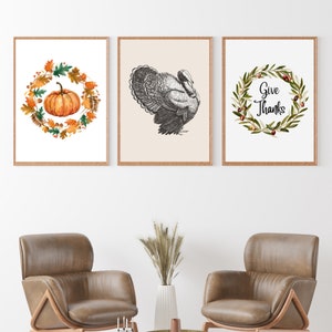 Thanksgiving Wall Art Printable, Thanksgiving Decor, Gallery Wall Art ...