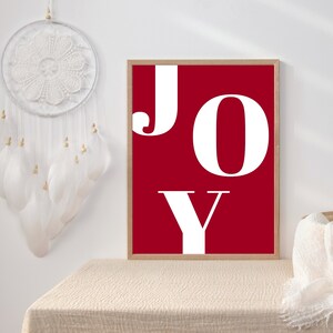 Joy Christmas Print, Christmas Wall Art, Christmas Artwork, Holiday ...