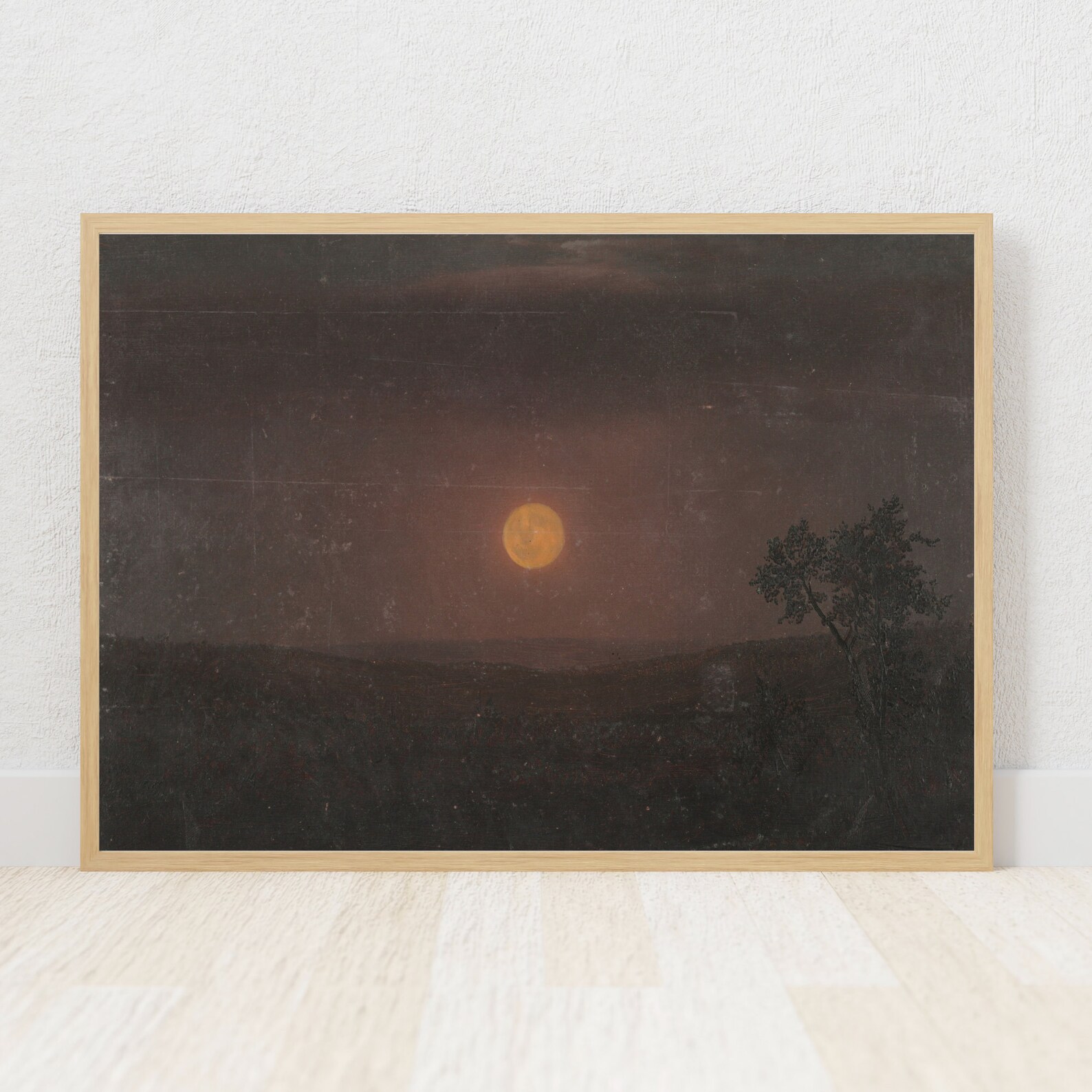 Moonlight Painting Vintage Print Night Painting Moody - Etsy