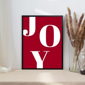 Joy Christmas Print, Christmas Wall Art, Christmas Artwork, Holiday ...